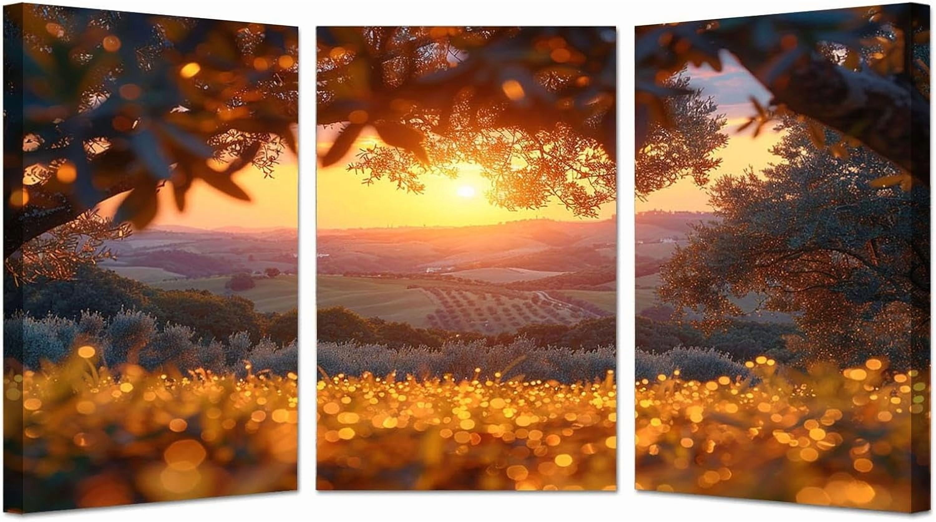 Hieng Set Of 3 Forest Canvas Wall Art Set,Poster Painting Forest ...