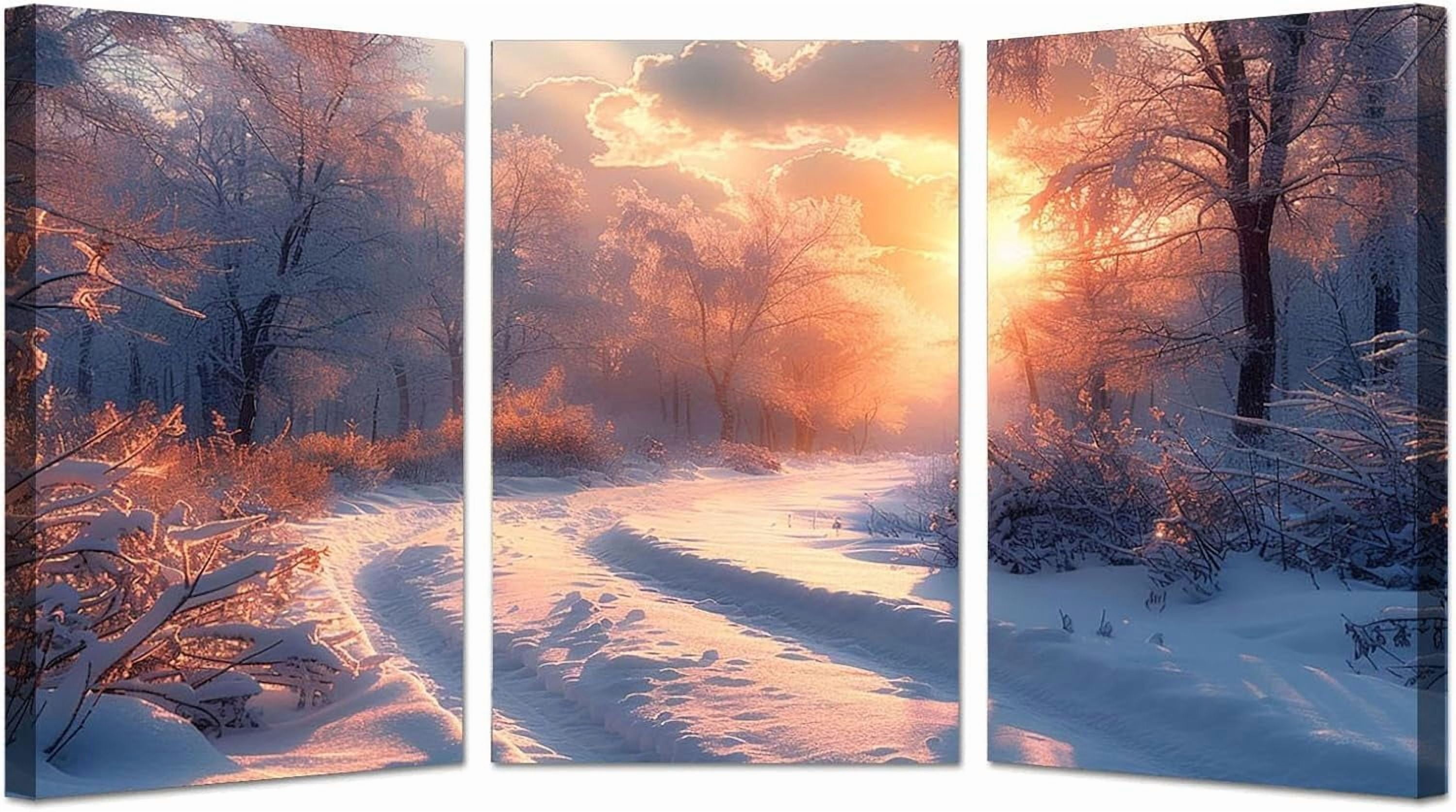 Hieng Set Of 3 Forest Canvas Wall Art Set,Poster Painting Forest ...