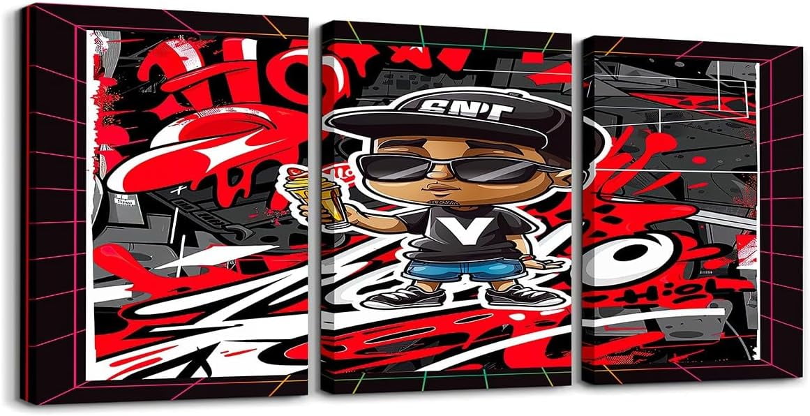 Hieng Tornado Canvas Wall Art - 3Pcs Pink Tornado Decorations Paintings ...