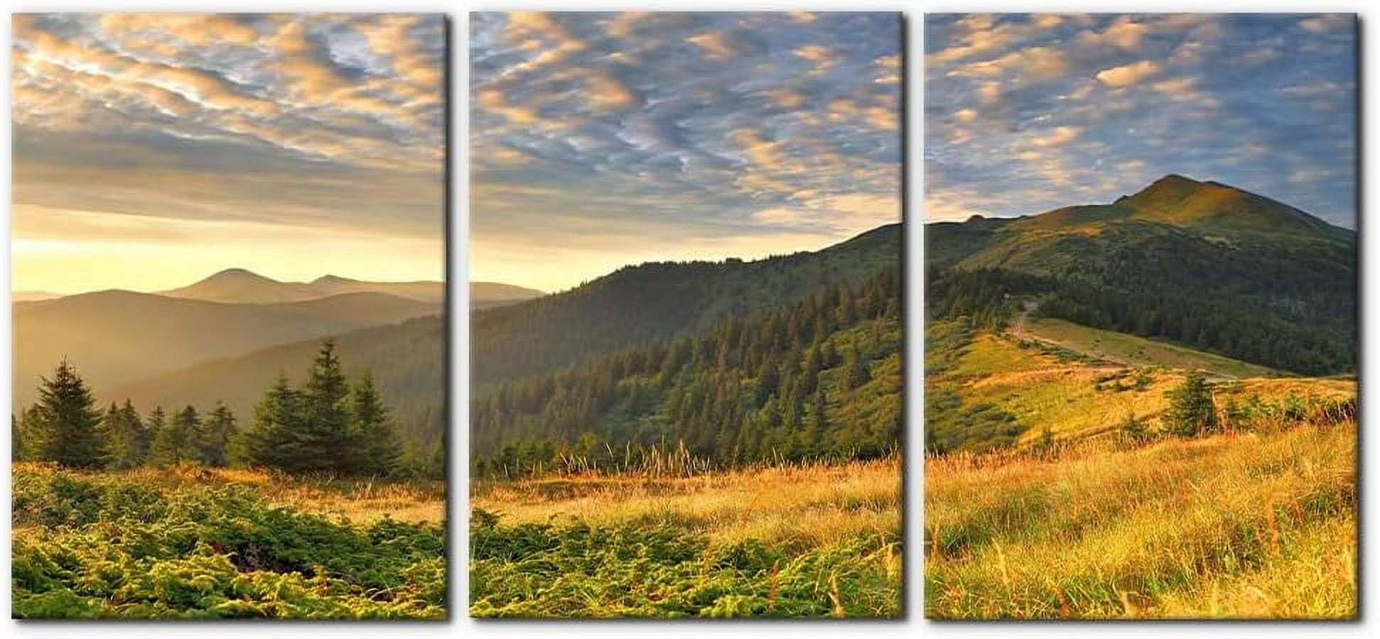 Hieng Tree Landscape Wall Art - Canvas Painting Prints with Forest Path ...