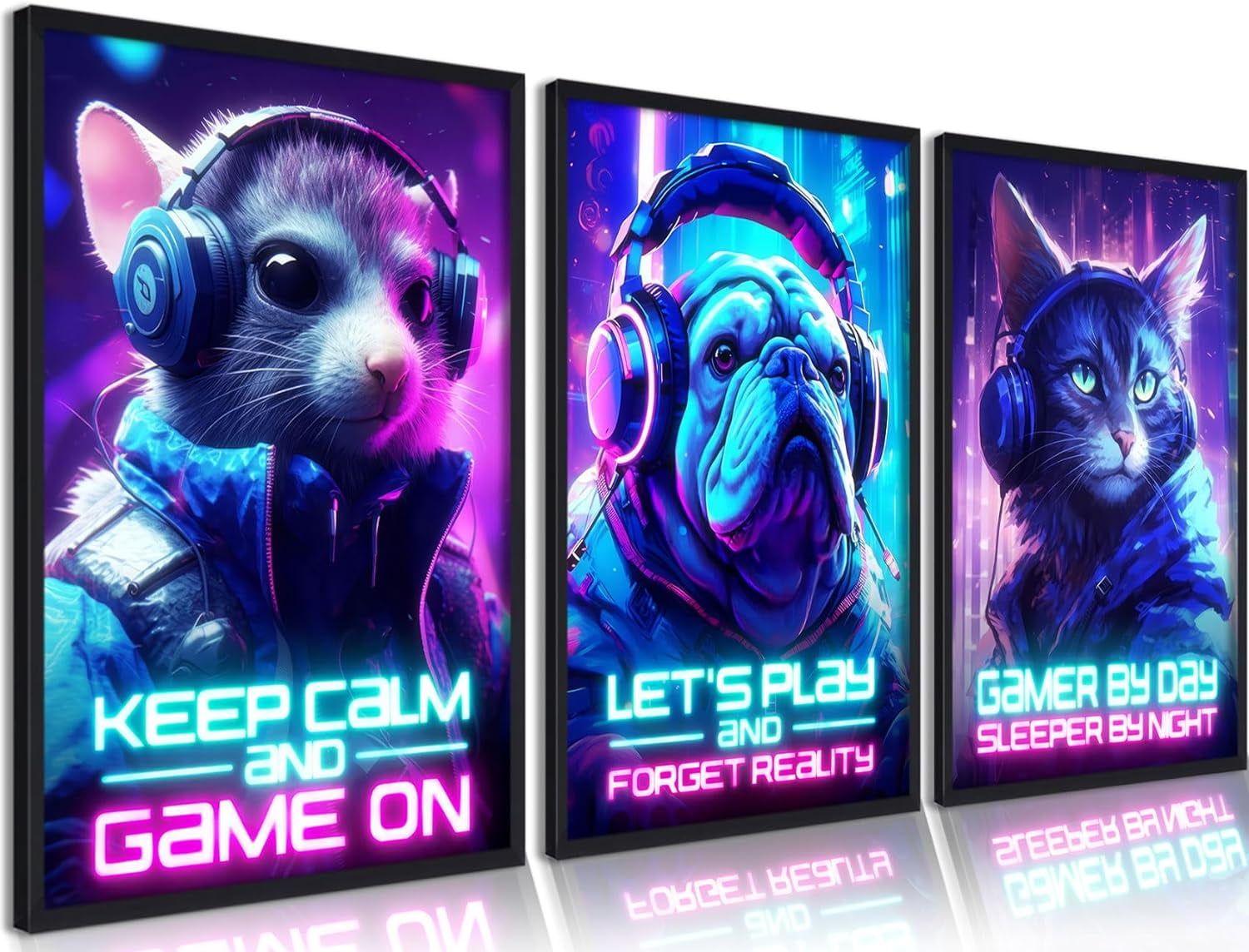 Hieng Video Game Decor Set of 3 Gamer Room Posters for Bedroom Gaming ...