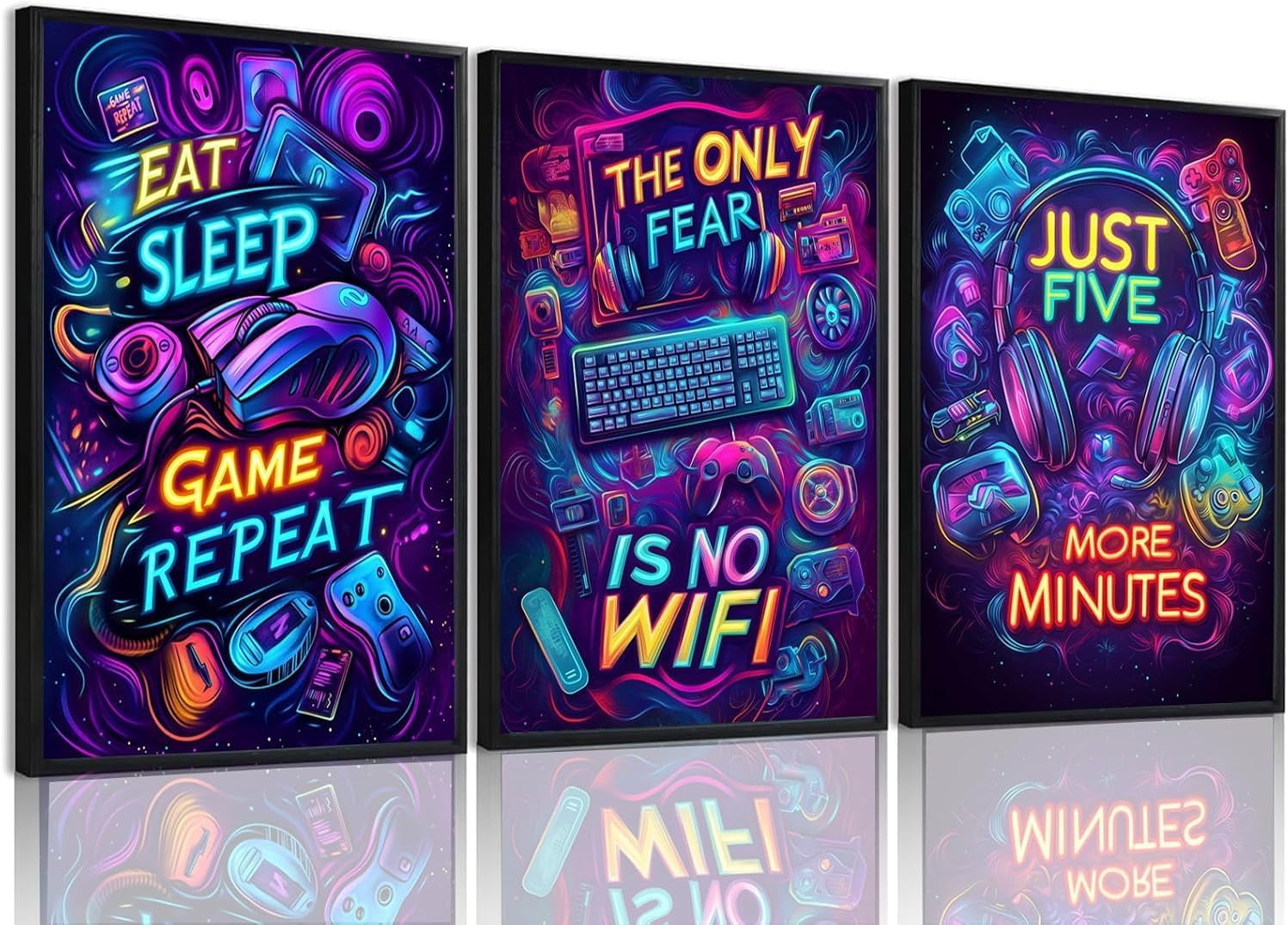 Hieng Video Game Wall Art Gaming Posters Gamer Wall Decor for Teen Boys ...