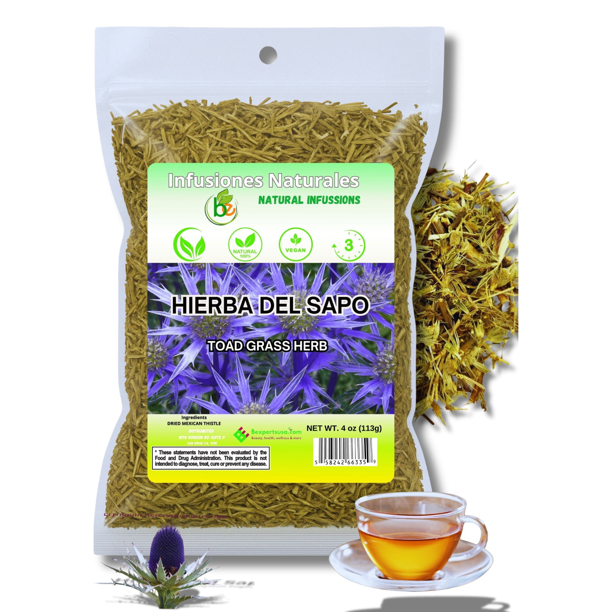 Hierba Del Sapo Herbal Tea 4oz | Mexican Thistle-Eryngium Heterophyllium | Crafted By Nature100 ...