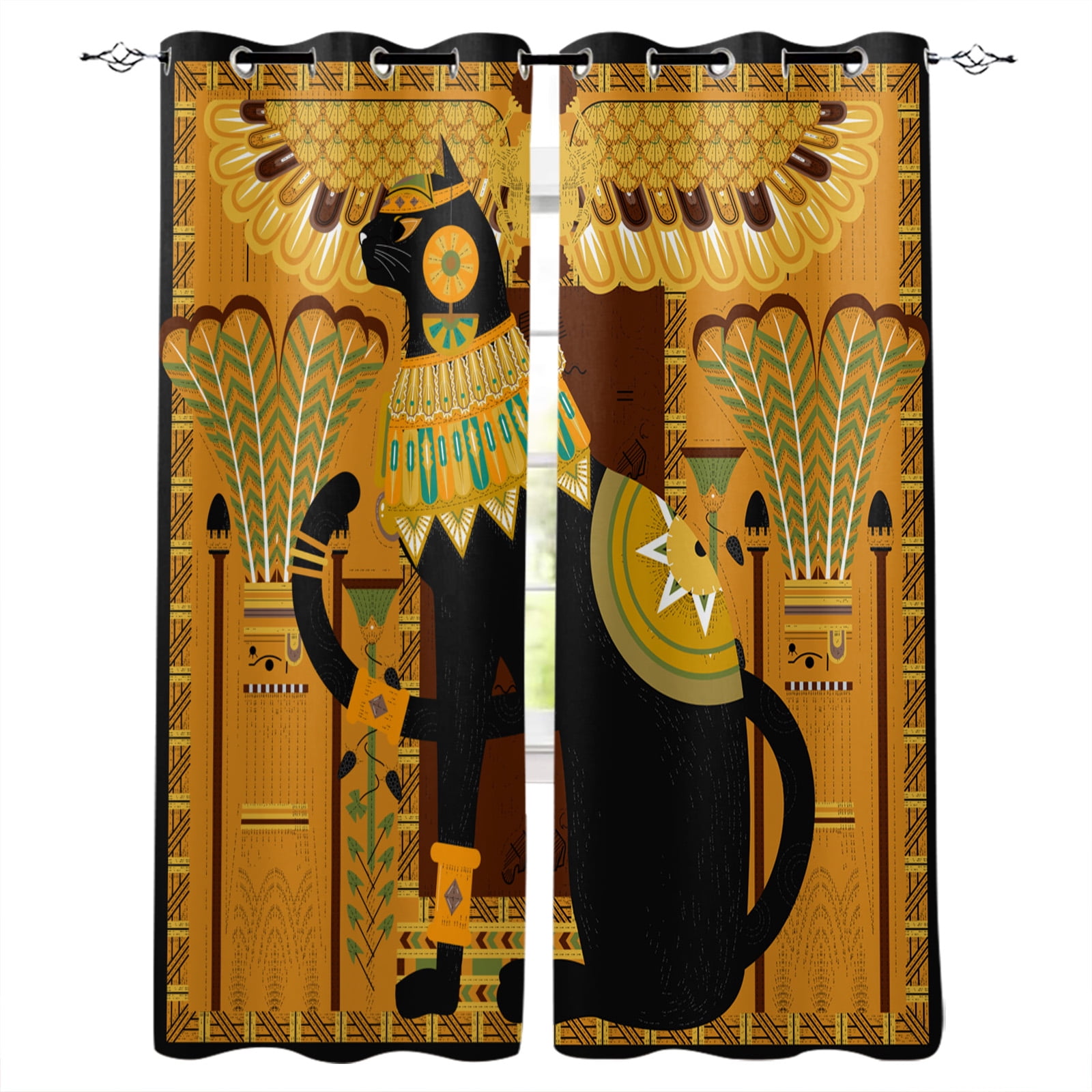 Hieroglyphic Carvings Ancient Egyptian Temple Room Curtains Large ...