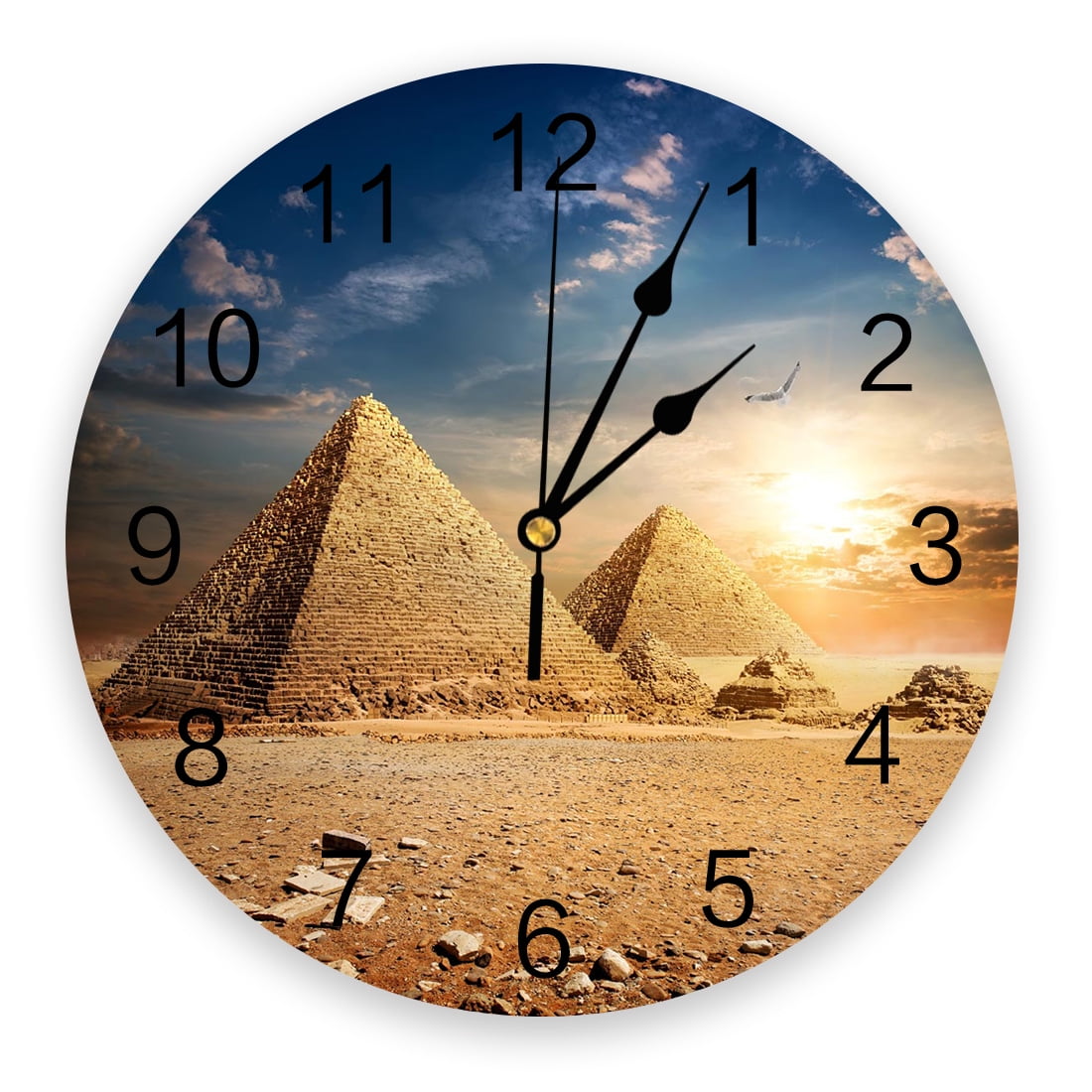 Hieroglyphic Carvings Ancient Egyptian Temple Wall Clock Kitchen Home ...