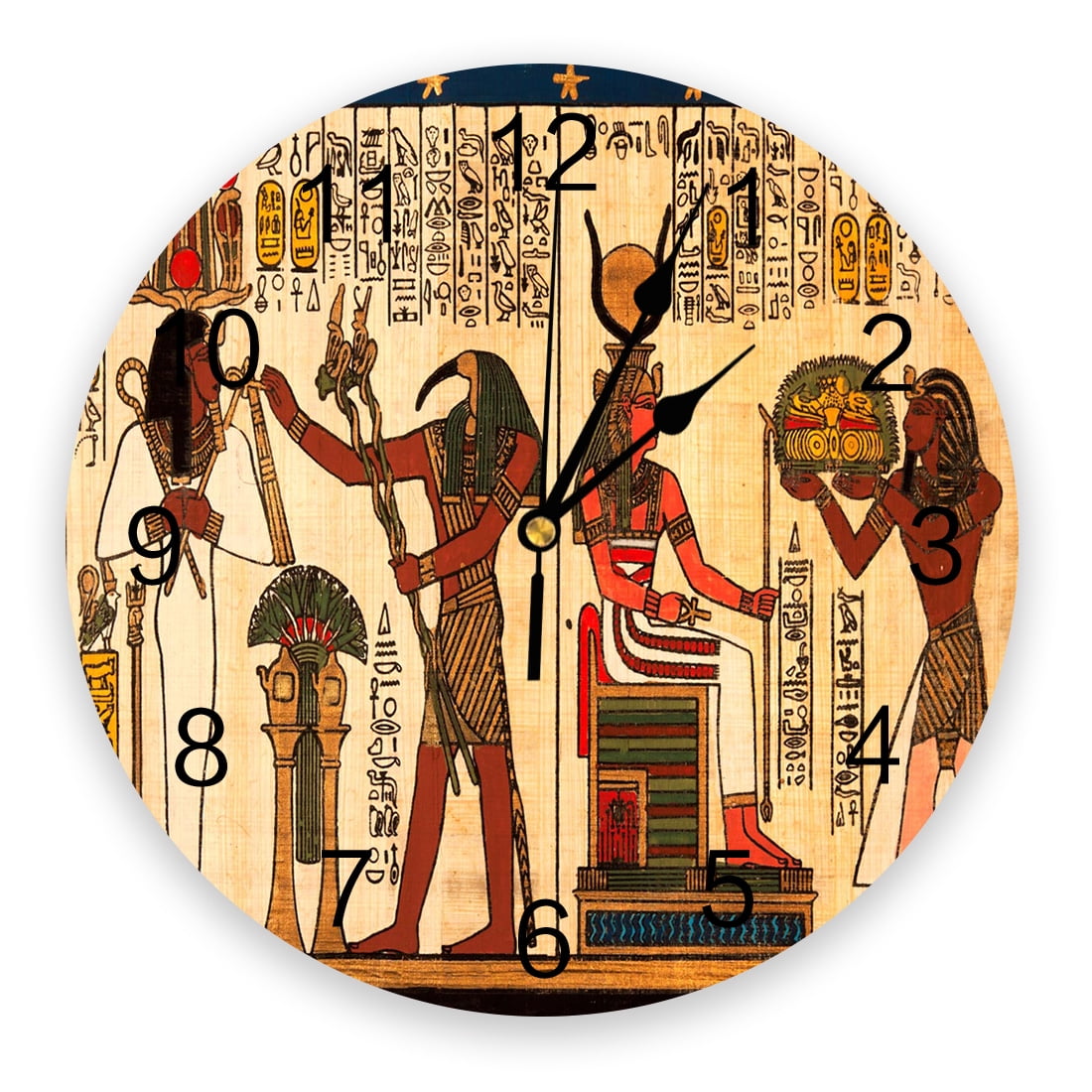 Hieroglyphic Carvings Ancient Egyptian Temple Wall Clock Kitchen Home Living Room rative Kitchen ...