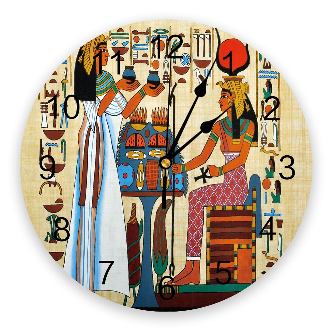 Hieroglyphic Carvings Ancient Egyptian Temple Wall Clock Kitchen Home Living Room rative Kitchen ...