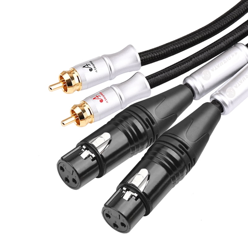 Hifi RCA To XLR Cable 6N OFC Dual XLR To Dual RCA Mixer HIFI Amplifier ...