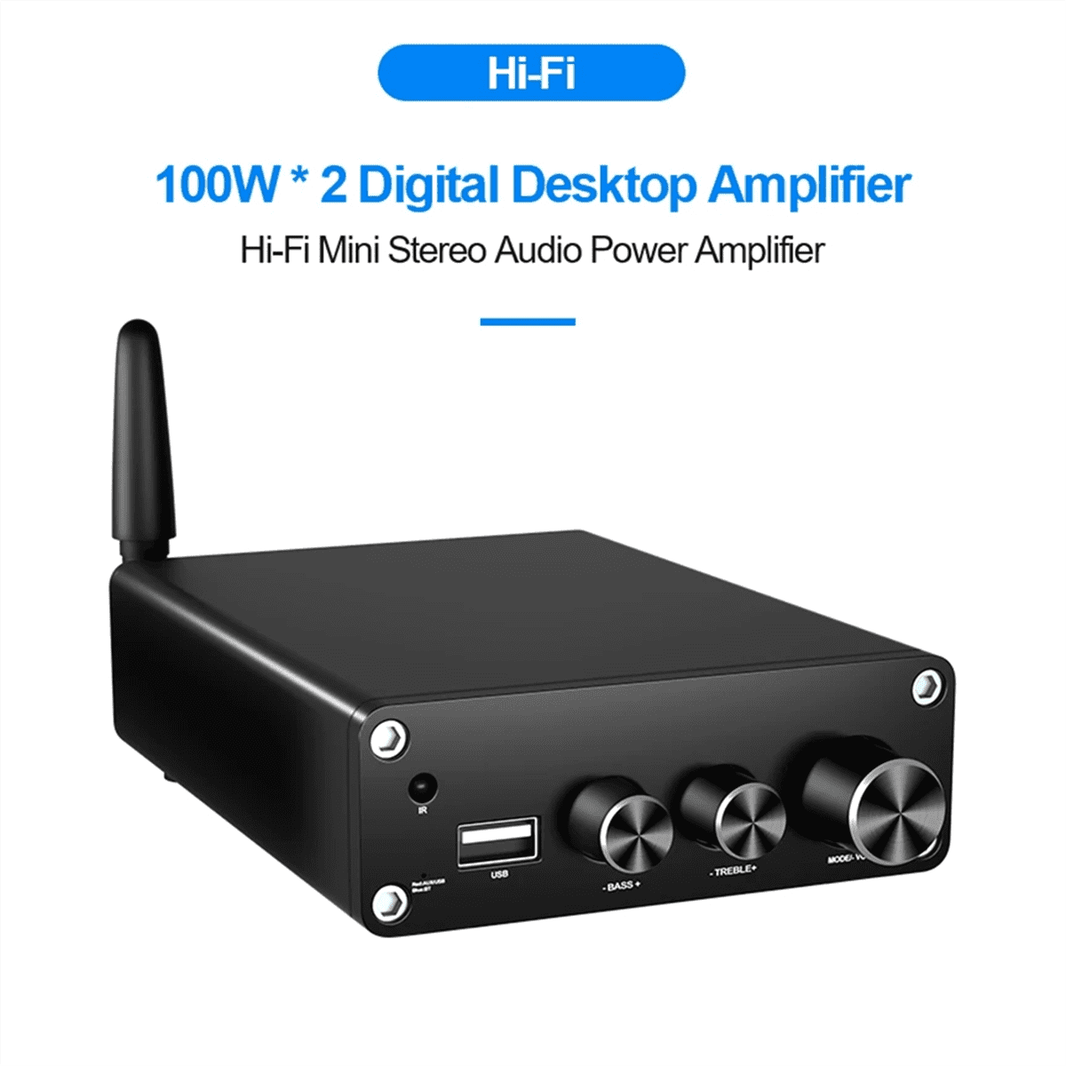 Hifi Stereo Audio Power Amplifier 2x100W Dual Channel TPA3116 Bluetooth Desktop Home Digital ...