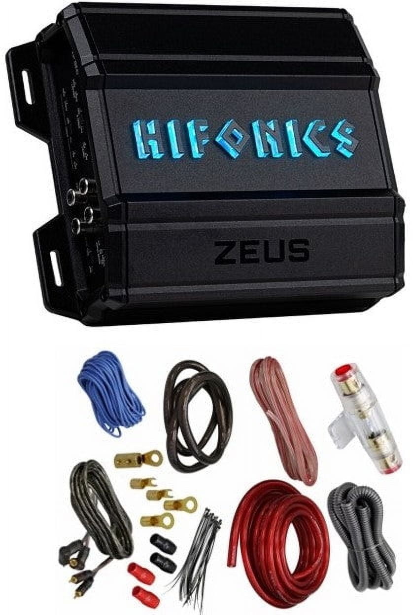 Hifonics ZD-750.4D 750 Watt RMS Zeus Delta Series Class-D 4-Channel Car Amplifier + 4 Gauge Amp ...