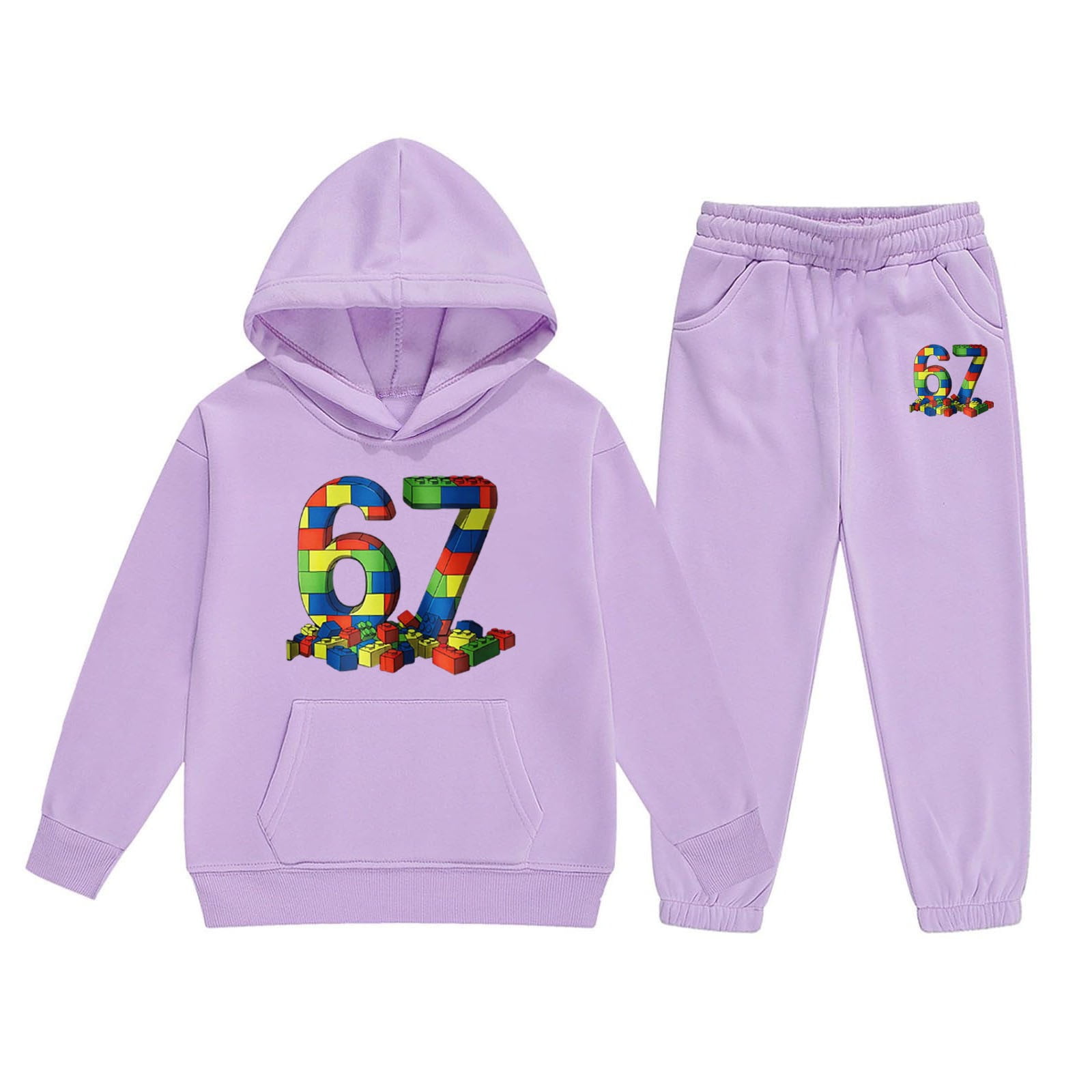Hifoo Child Boys Outfit Sets Cartoon Number 67 Print Hooded Sweatshirt ...