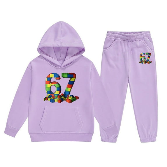 Hifoo Child Boys Outfit Sets Cartoon Number 67 Print Hooded Sweatshirt ...