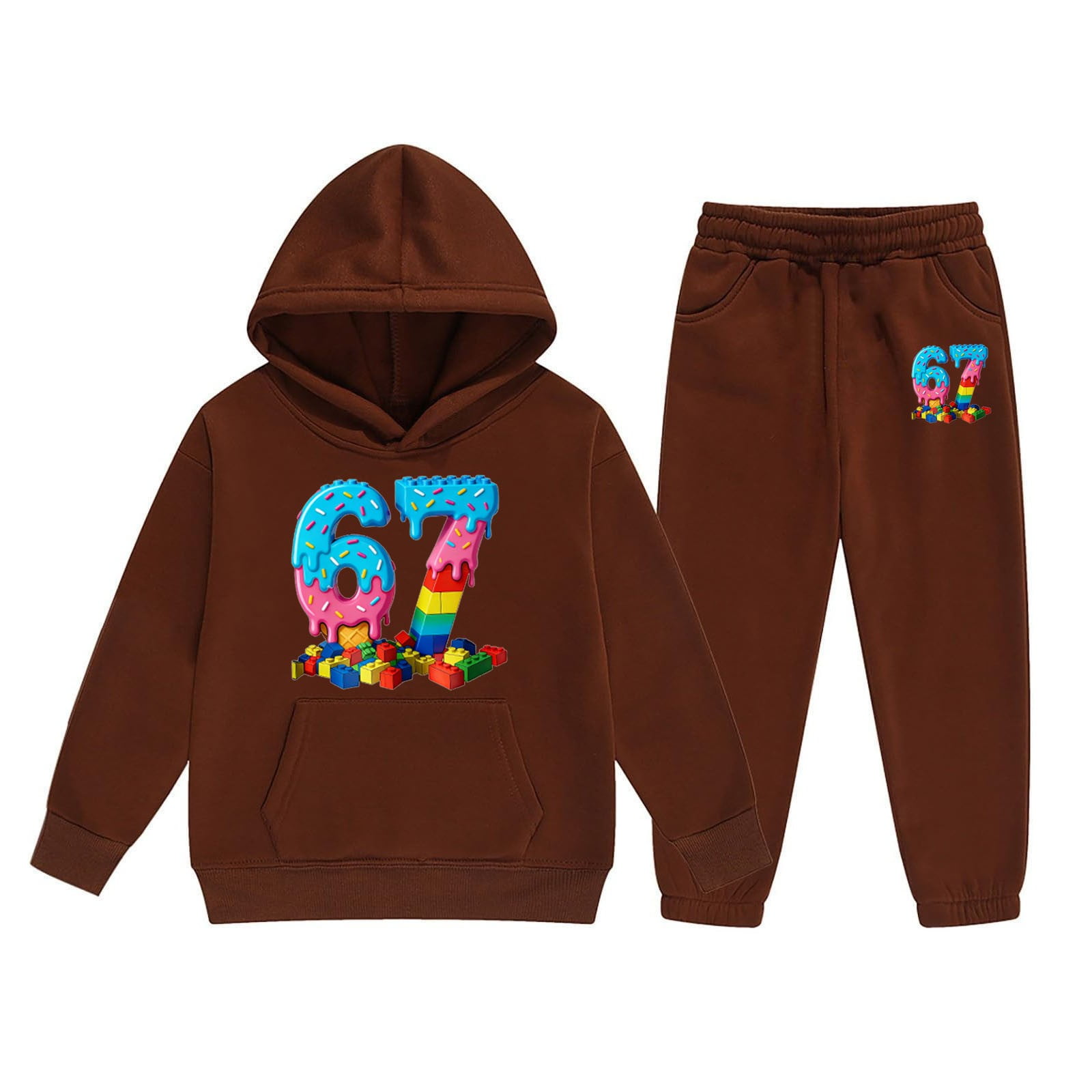 Hifoo Child Boys Outfit Sets Cartoon Number 67 Print Hooded Sweatshirt ...