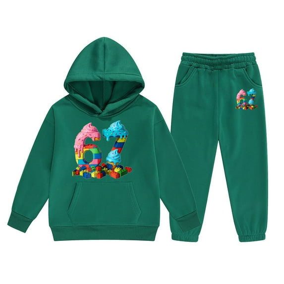 Hifoo Child Boys Outfit Sets Cartoon Number 67 Print Hooded Sweatshirt ...