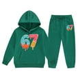 Hifoo Child Boys Outfit Sets Cartoon Number 67 Print Hooded Sweatshirt ...