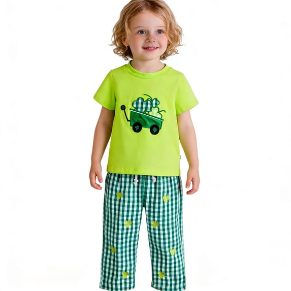 Hifoo Child Boys Outfit Sets Summer Short Sleeve Shirt And Plaid Shorts ...