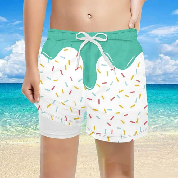 Hifoo Child Boys Swim Trunks Shorts Double Layer With Drawstring Ice ...