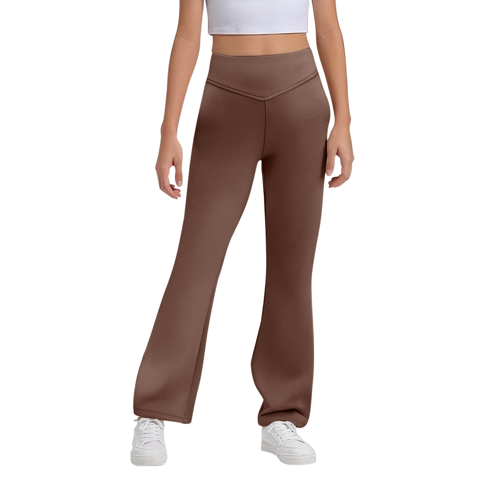 Hifoo Child Girls Dressy Bottom Flare Pants School Uniform Pants Solid ...