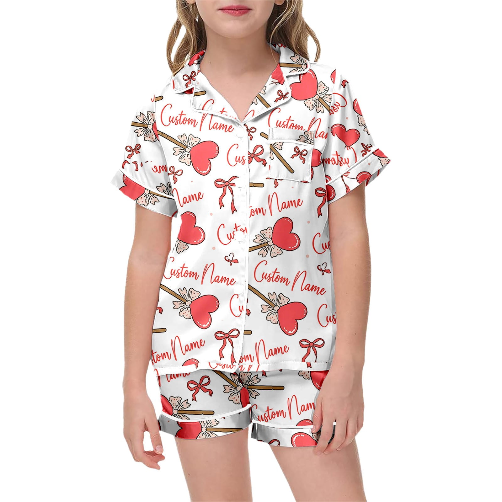 Hifoo Child Girls Outfit Sets Floral Print Short Sleeve Lapel Shirts ...