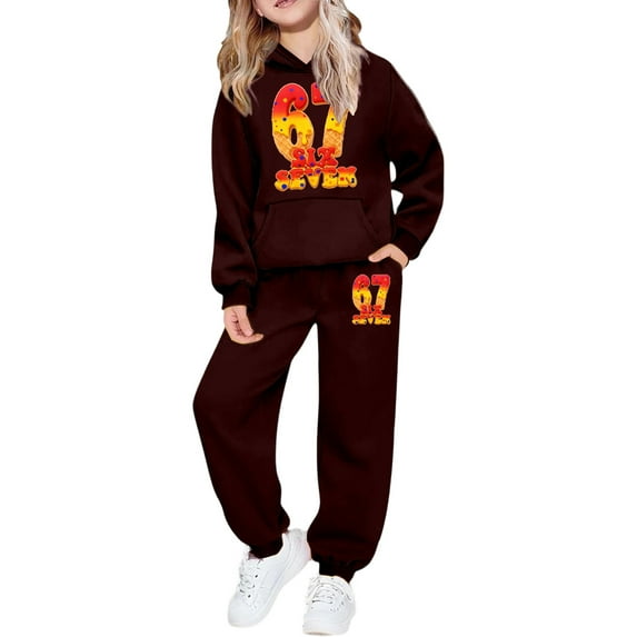 Hifoo Child Girls Outfit Sets Long Sleeve Hooded And Pants Ice Cream 67 ...