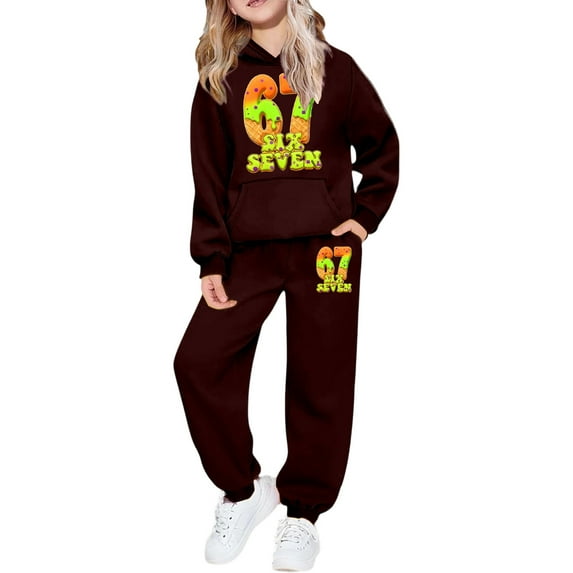 Hifoo Child Girls Outfit Sets Long Sleeve Hooded And Pants Ice Cream 67 ...