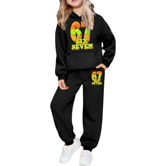 Hifoo Child Girls Outfit Sets Long Sleeve Hooded And Pants Ice Cream 67 ...
