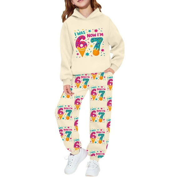 Hifoo Child Girls Outfit Sets Sweatsuit Tracksuits Love Heart 6 7 ...