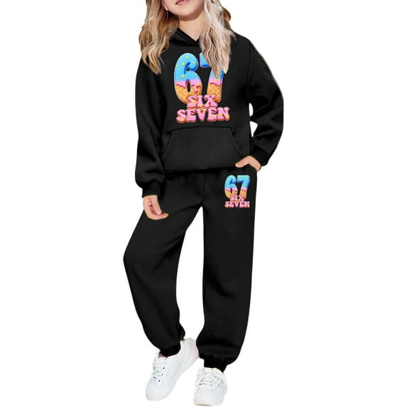 Hifoo Child Girls Outfit Sets Sweatsuit Tracksuits Love Heart 6 7 ...