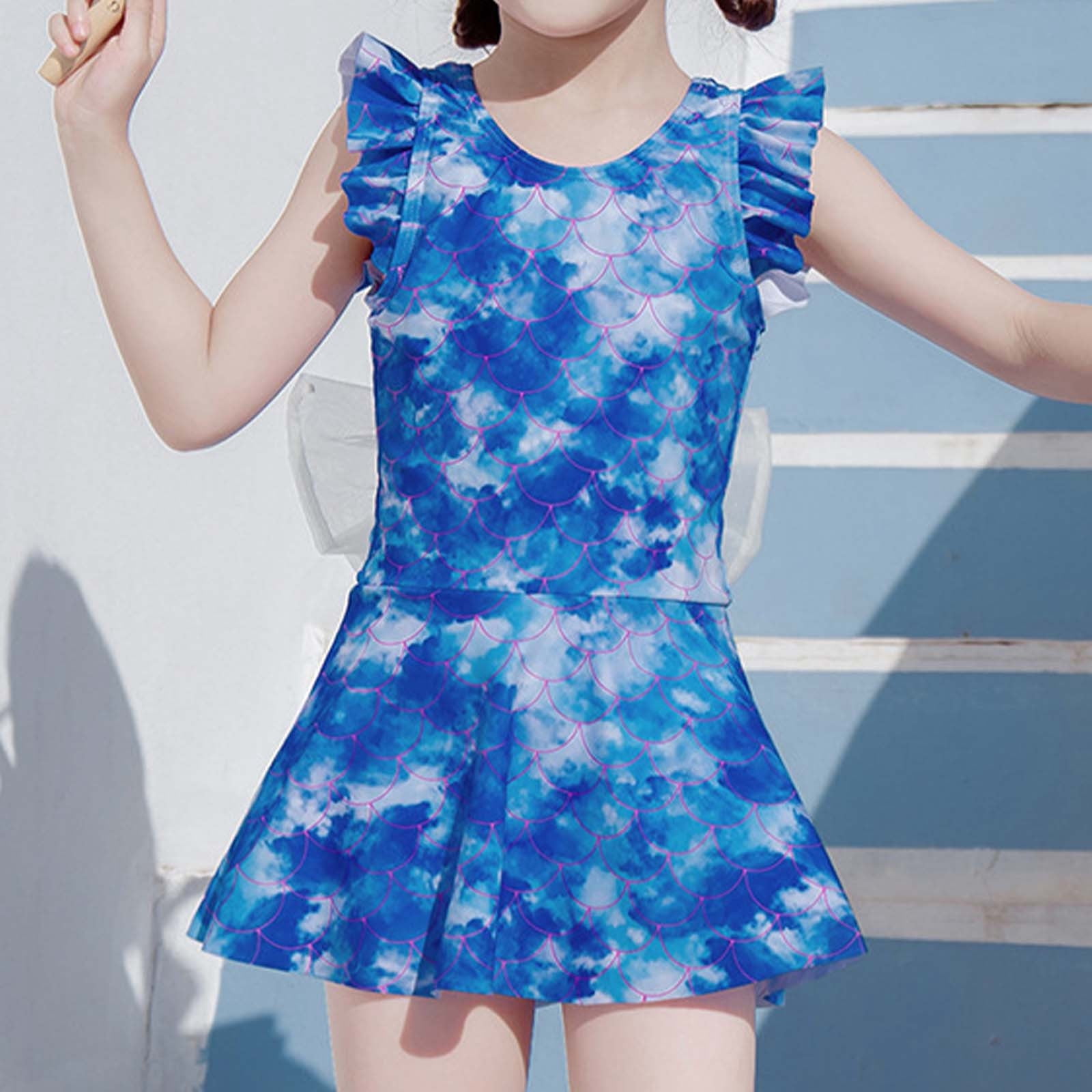 Hifoo Child Girls Swimwear Fish Scales Design Comfortable Bathing Suit ...