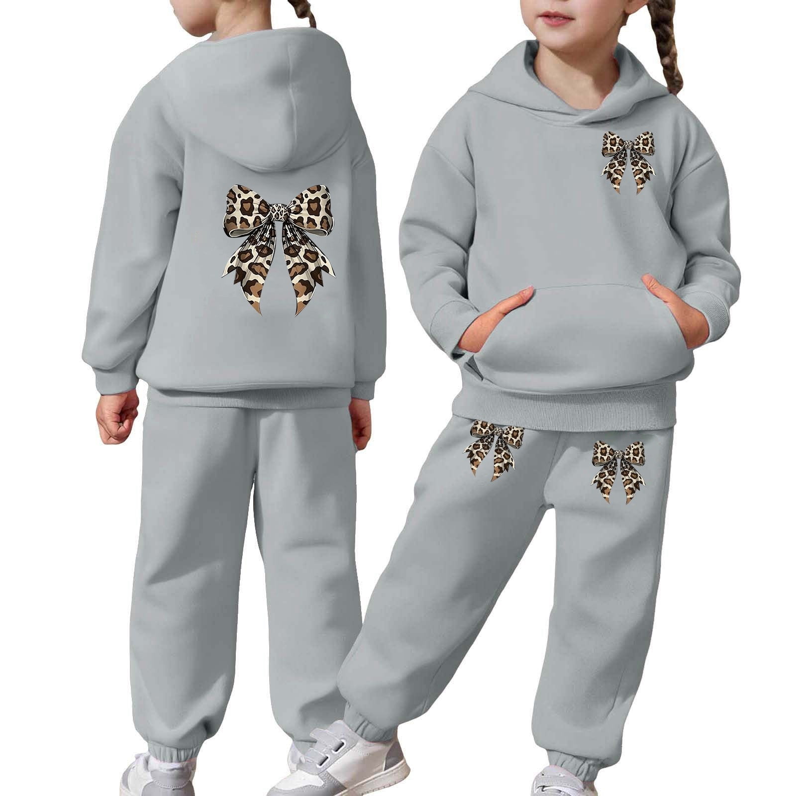 Hifoo Child Kids Outfit Sets Sweatsuit Tracksuits Casual Bowknot Print ...