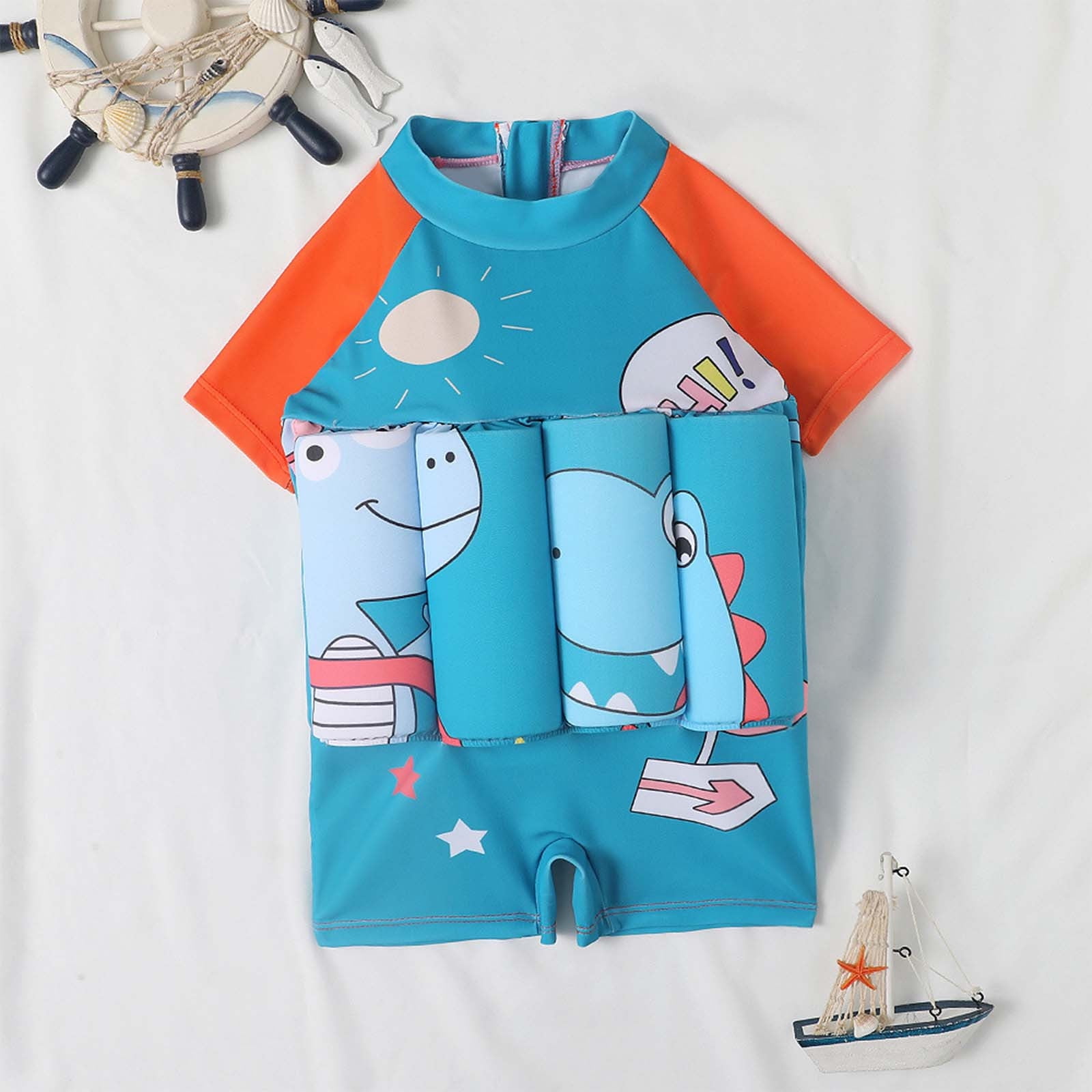 Hifoo Child Swimwear Boys Girls Cartoon Printed Swimsuits Buoyancy ...