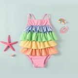 Hifoo Child Swimwear Girls Swimsuit Cute Rainbow Birthday Cake Print ...