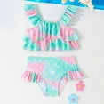 Hifoo Child Swimwear Girls Two Piece Swimsuit With Double Ruffled Laers ...