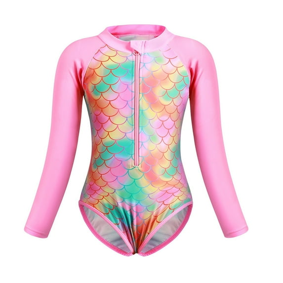 Hifoo Child Swimwear Kids Long Sleeve Swimsuit For Girls Fish Scale ...