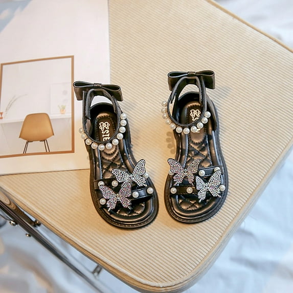 Hifoo Girls Fashion Bowknot Non-Slip Flat Sandals Beach Open Toe ...