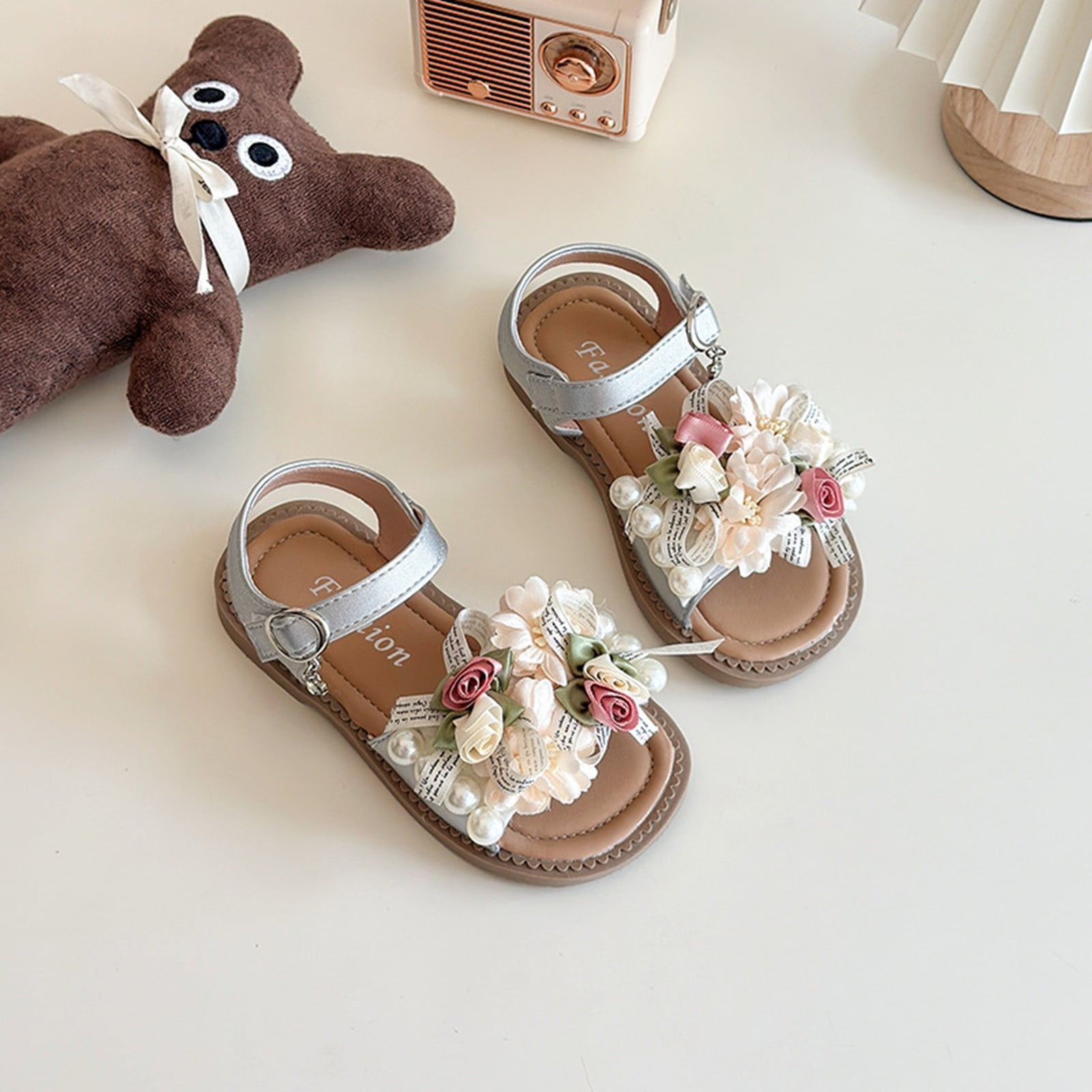 Hifoo Girls Fashion Sandals Open Toe Patchwork With Bow Design ...