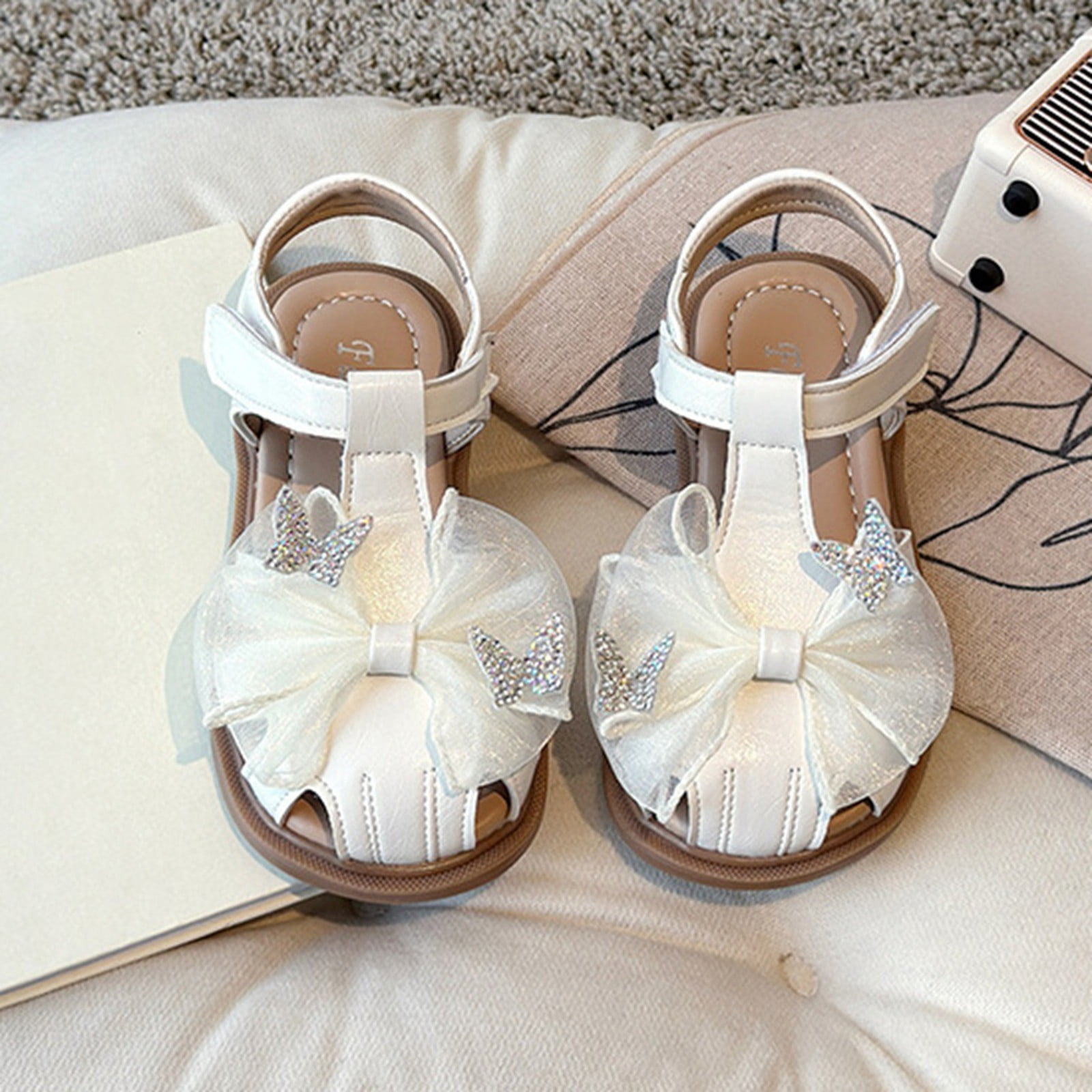 Hifoo Girls Fashion Sandals Open Toe Patchwork With Bow Design ...