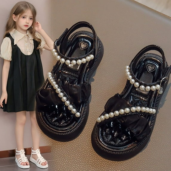 Hifoo Girls Fashion Toe Flat Sandals Beach Open Toe Patchwork Summer ...