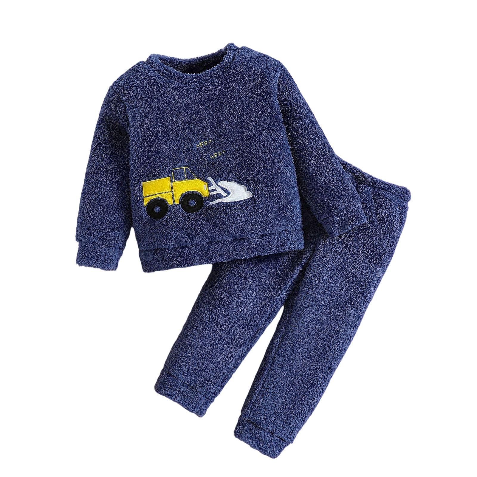 Hifoo Heavy Duty Embroidered Long Sleeve O-Neck Tops And Pants Boys ...