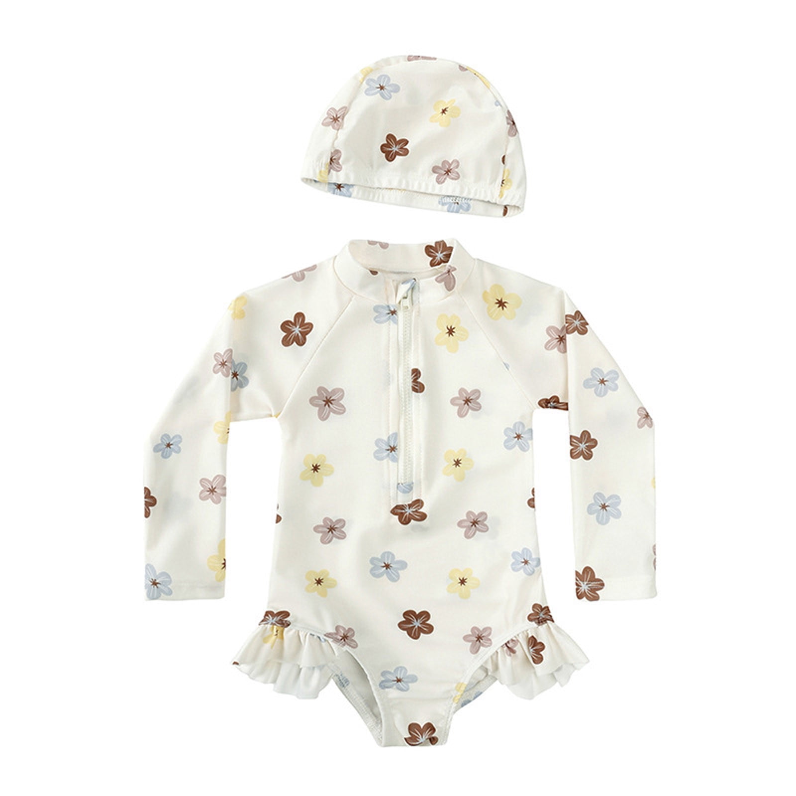 Hifoo Kids Girls Swimwear Summer Beach Adorable Long Sleeve Bathing ...