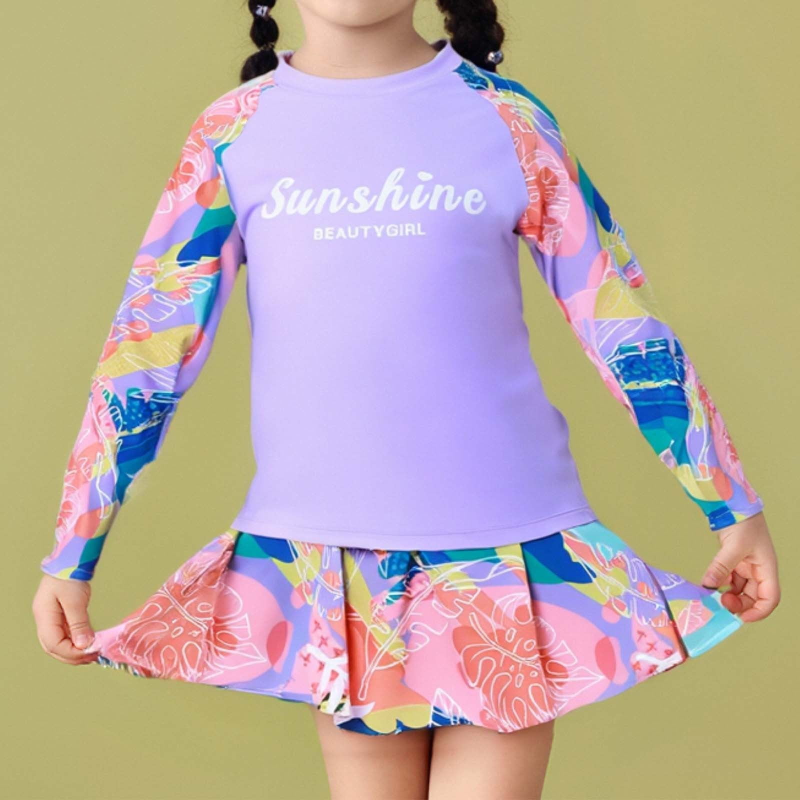 Hifoo Kids Swimwear Girls Split Swimsuit Kids Plus Size Floral Swimwear ...