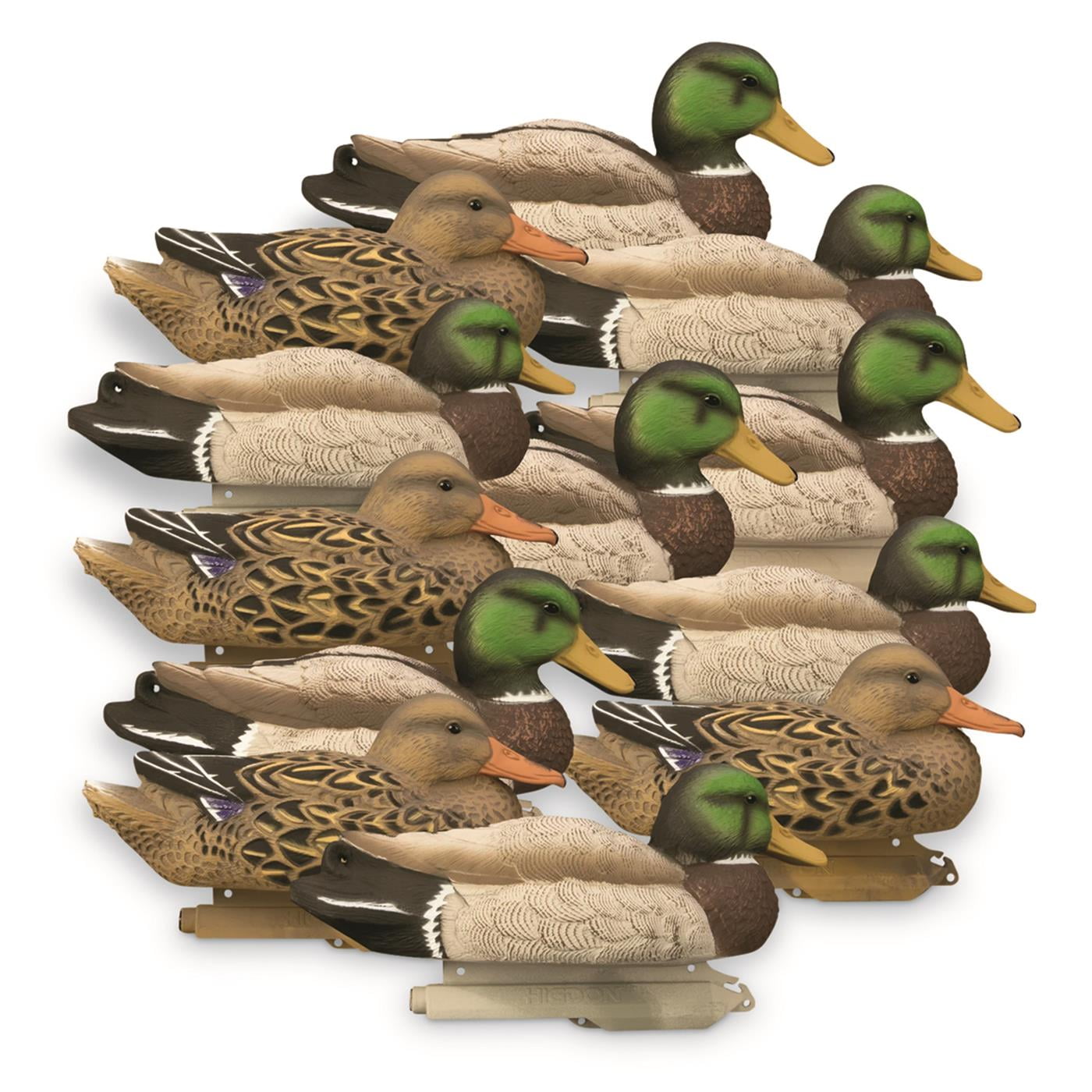 Higdon Decoys 19025 Standard Mallard Foam Filled Duck Decoys, Pack of ...