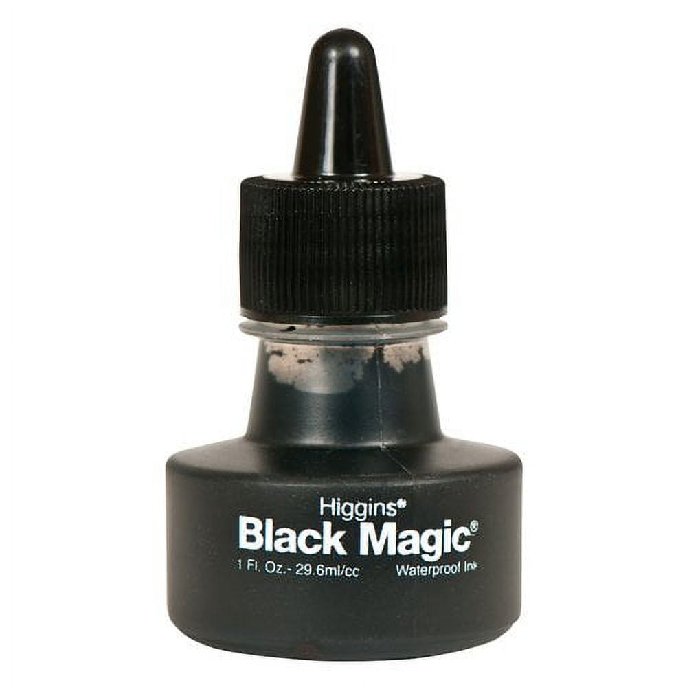 Chartpak Higgins Black Magic Waterproof Ink, Semi-Flat Black, 1 oz, Use ...