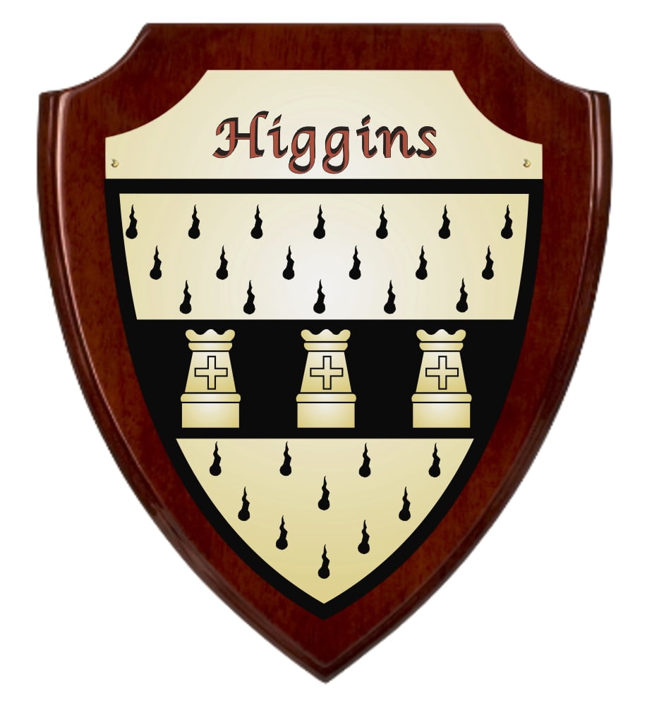 Higgins Irish Coat of Arms Shield Plaque - Rosewood Finish - Walmart.com