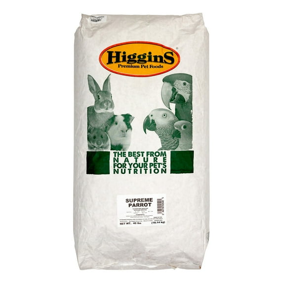 Higgins Supreme Parrot Bird Food, 40 Lb - Premium Pet Seed Blend ...