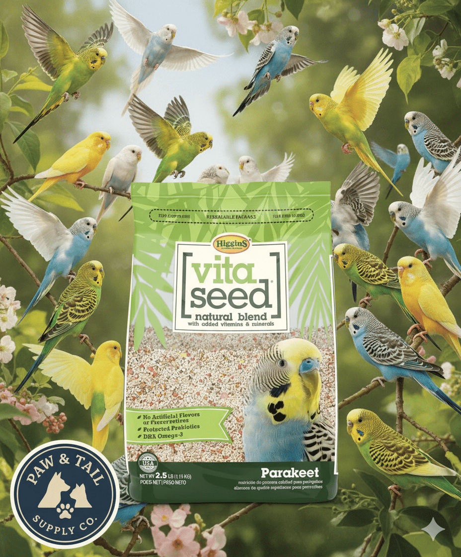 Higgins Vita Seed Parakeet Food 5 lbs. Premium Seed Blend w/ Probiotics ...