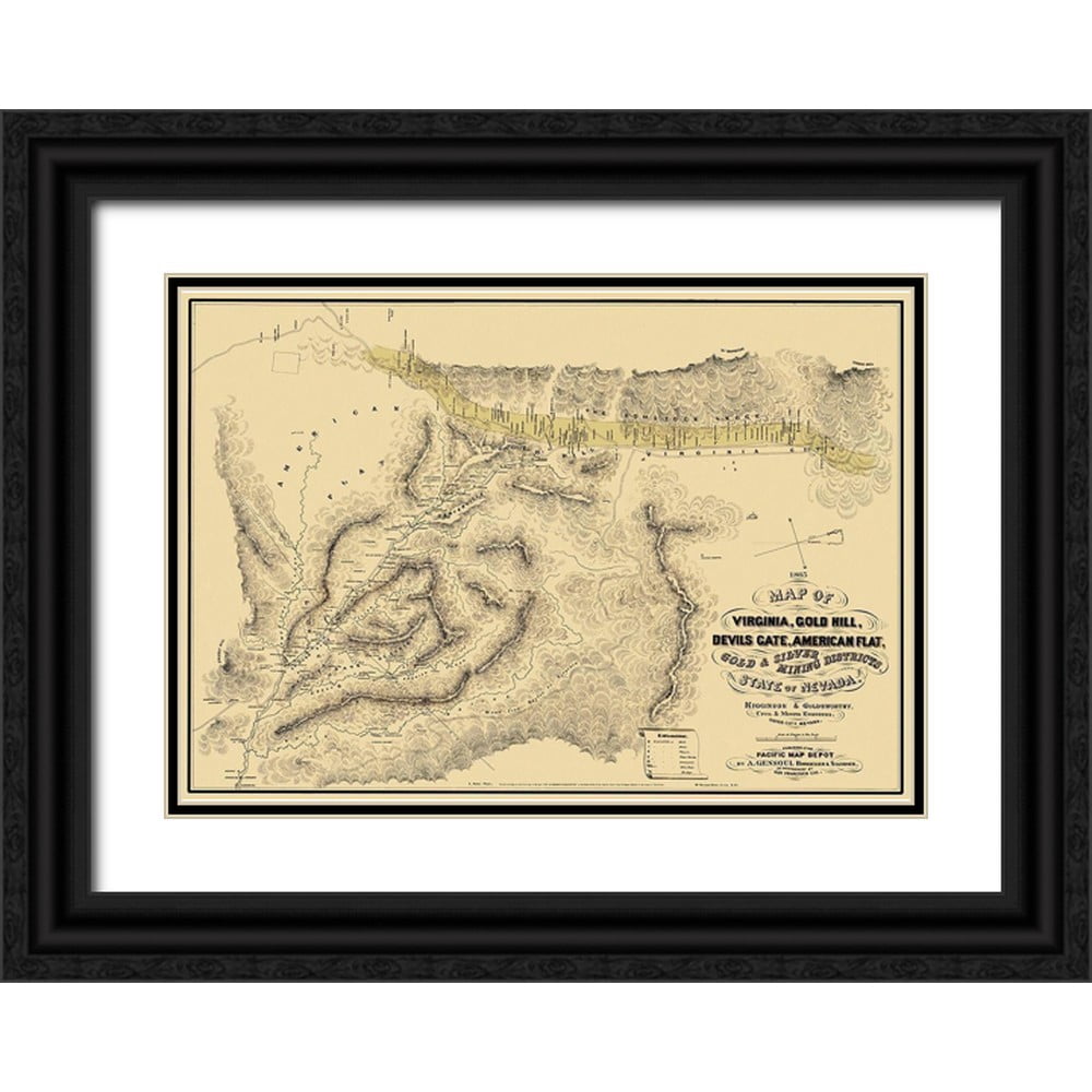 Higginson 24x18 Black Ornate Wood Framed with Double Matting Museum Art ...