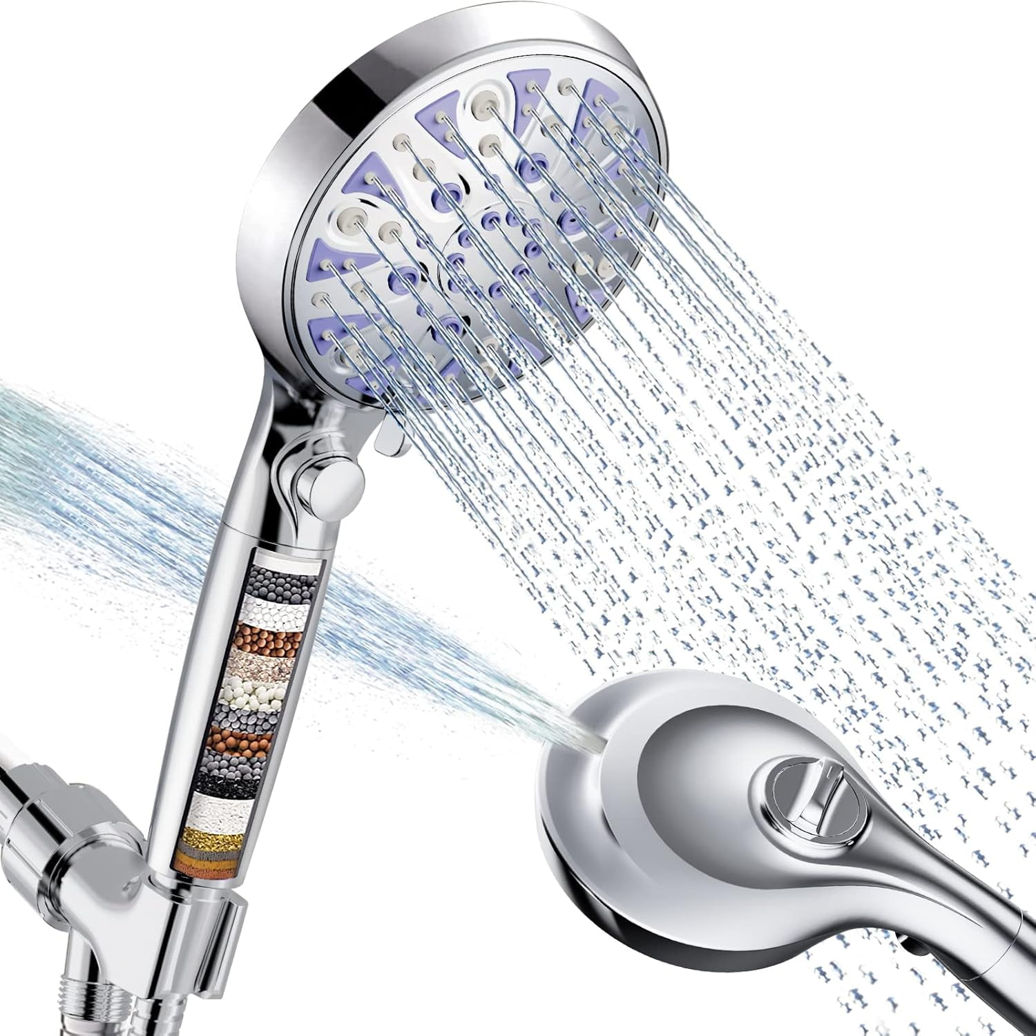 High 10-mode Detachable Shower with Handheld, Showerhead with /OFF ...