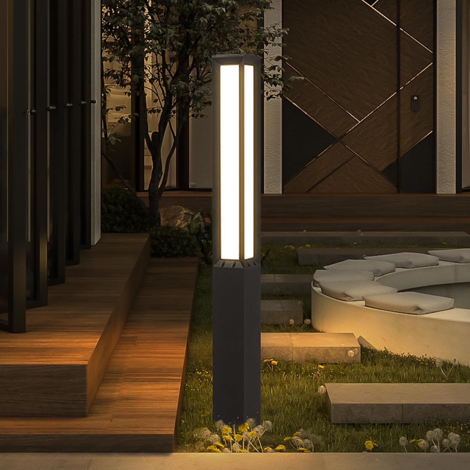 High 71 Inches Landscape Path Light, Outdoor Modern Luxury LED IP54 Waterproof Landscape Bollard ...