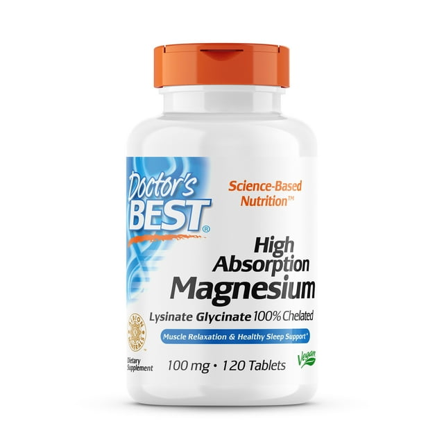 Doctor's Best High Absorption Magnesium 100mg, Muscle Relaxation ...